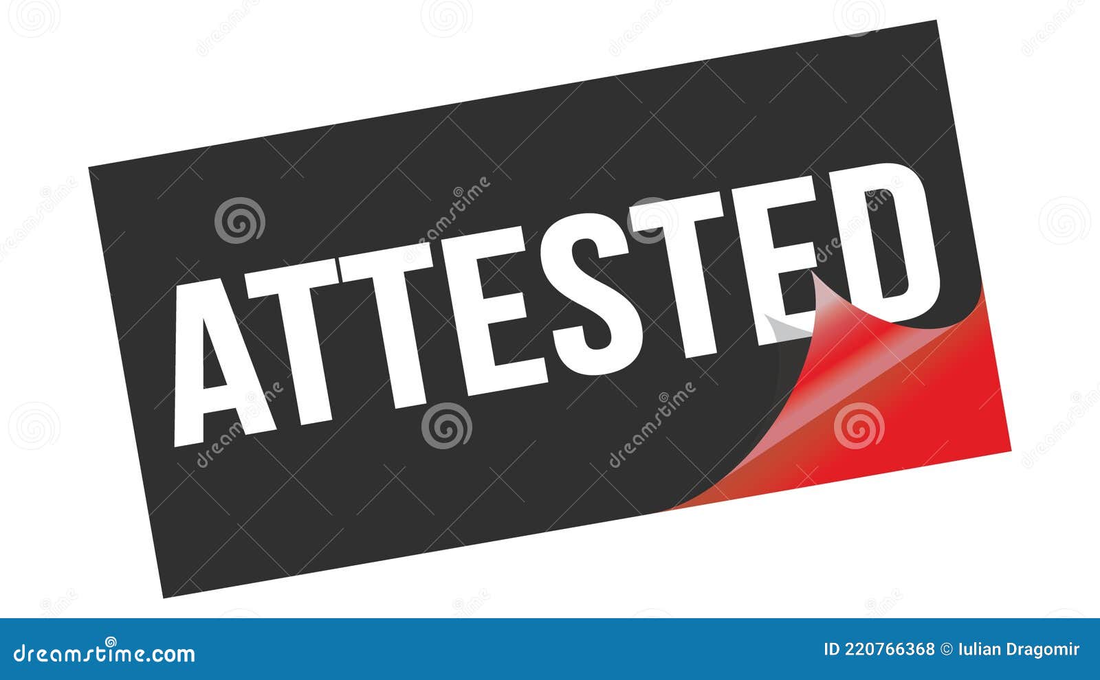 ATTESTED Text on Black Red Sticker Stamp Stock Illustration ...