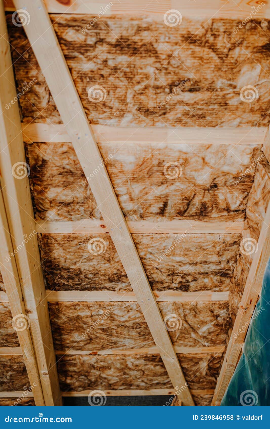 Attic Insulation with Mineral Wool Stock Photo - Image of ceiling ...