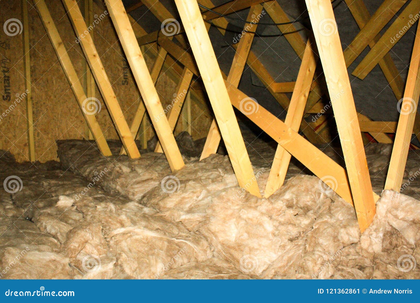 Attic Insulation stock image. Image of construction - 121362861