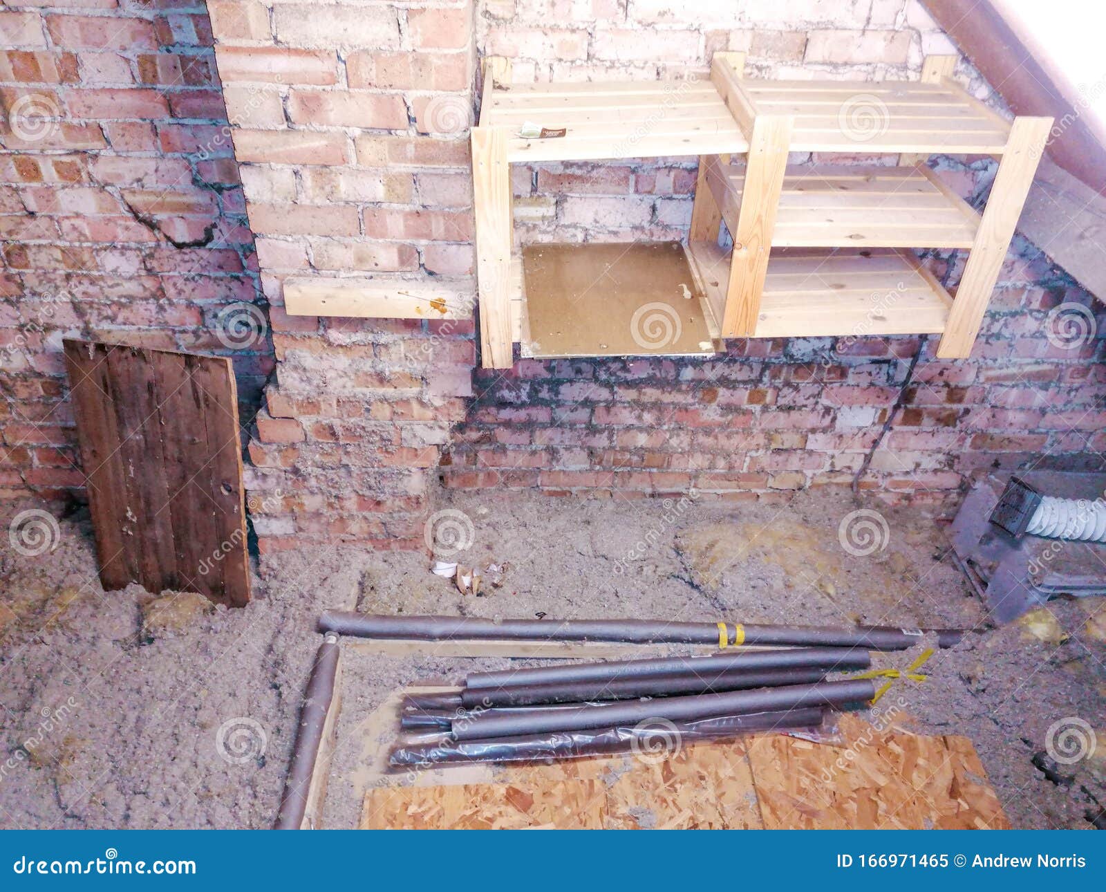 Attic Insulation stock image. Image of fiber, inhale - 166971465