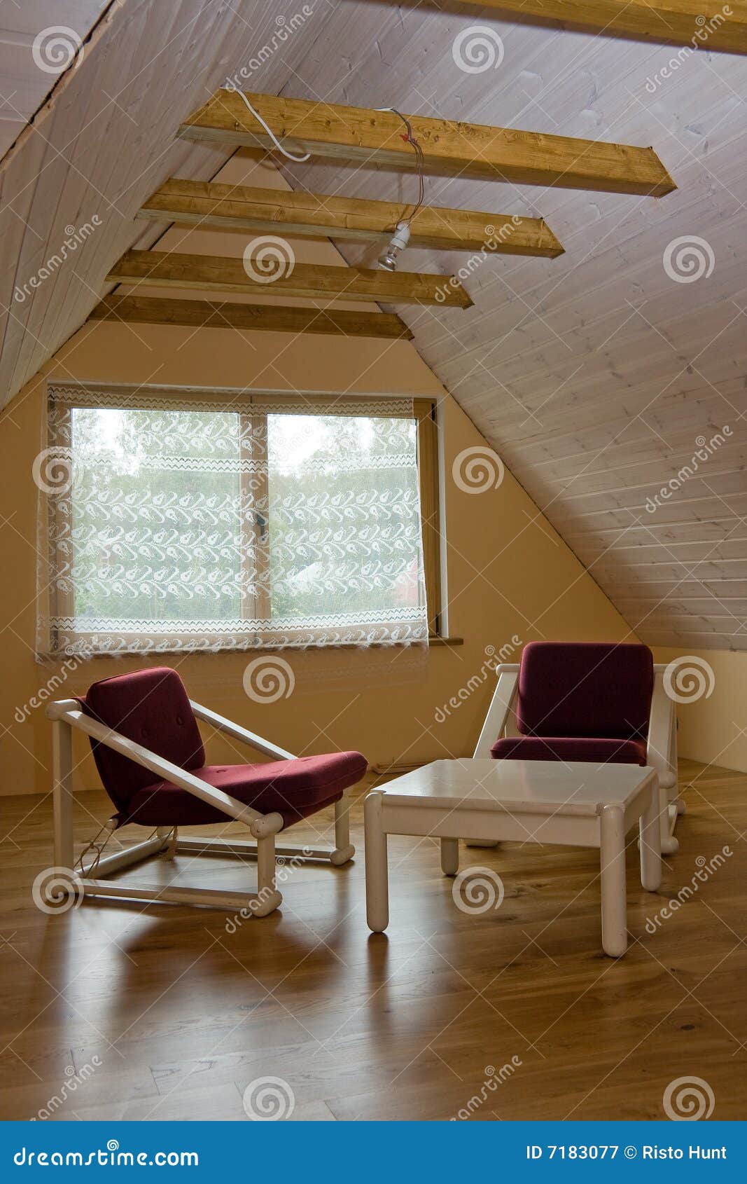Attic Room Under Construction With Gypsum Plaster Boards. Roofing ...