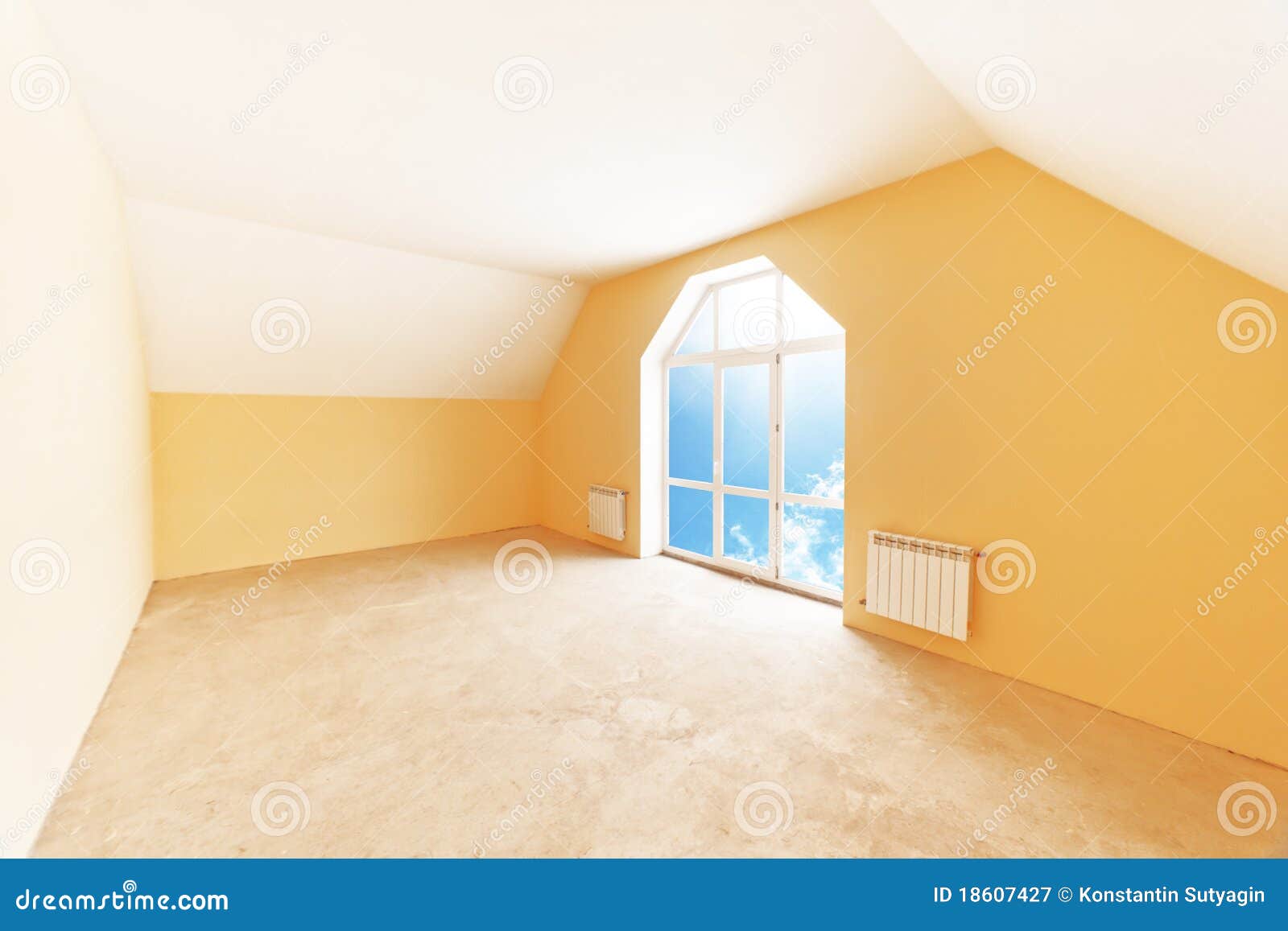Attic Room Under Construction With Gypsum Plaster Boards Stock Photo ...