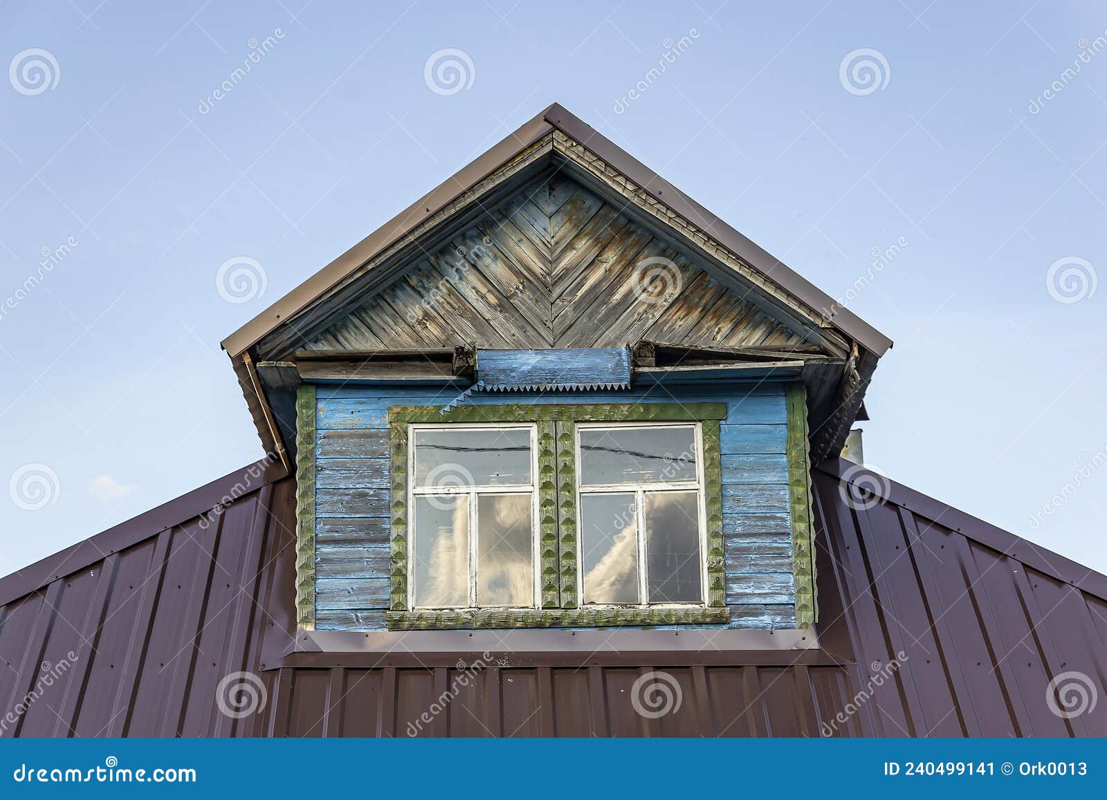 Attic Superstructure on the Roof of the House Stock Image - Image of ...