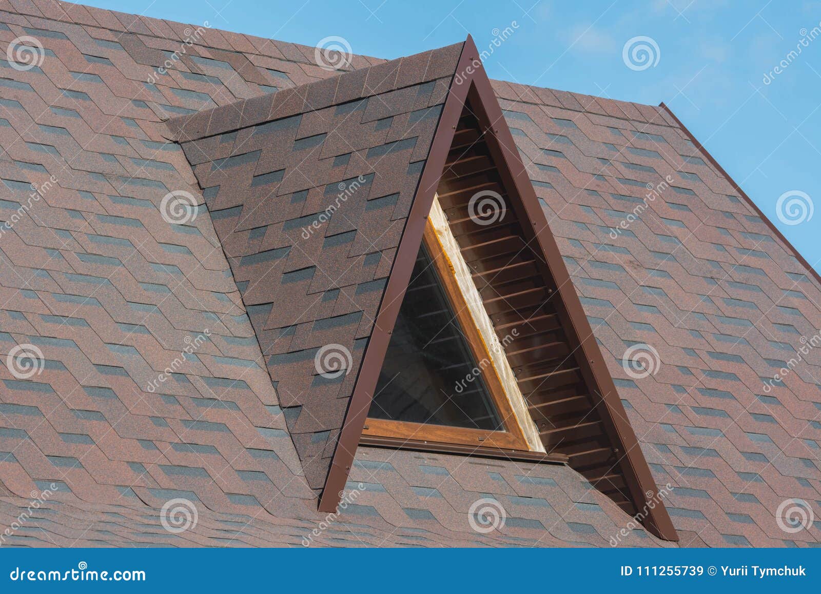 Attic Triangular Window on the Roof Stock Image - Image of metal, home ...