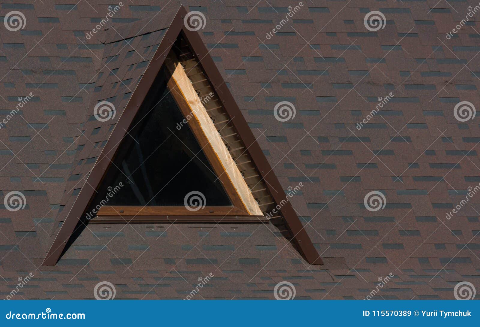 Attic Triangular Window on the Roof Stock Image - Image of front ...