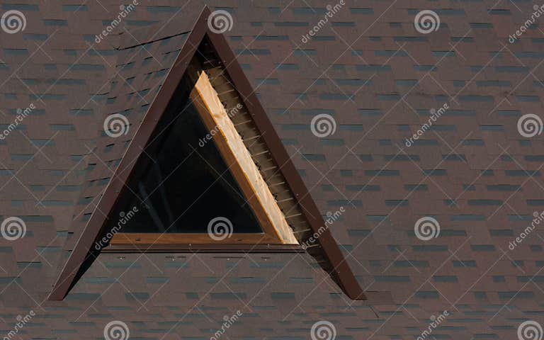 Attic Triangular Window on the Roof Stock Image - Image of front ...