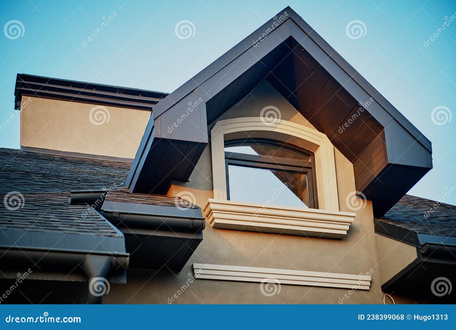 Attic Window. Modern Chalet Roof with Attic Windows Stock Photo - Image ...