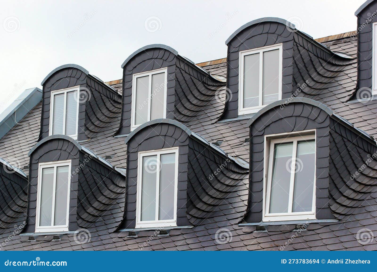 Attic Windows on the Roof of an Old Building Stock Photo - Image of ...