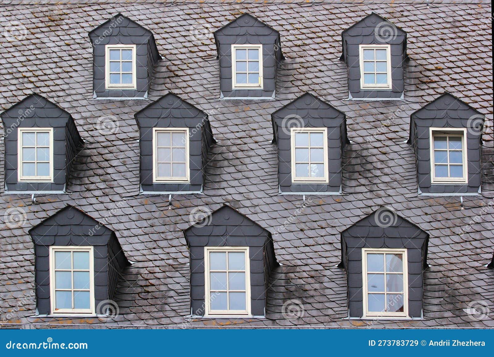Attic Windows on the Roof of an Old Building Stock Image - Image of ...