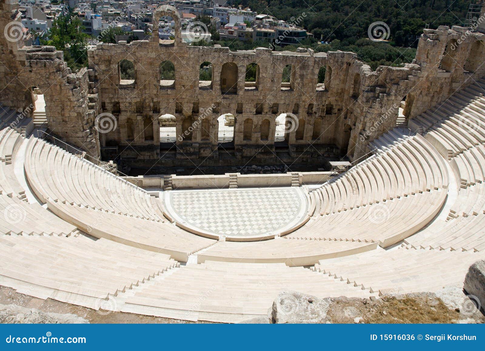 Atticus Antique Acropol D'Odeon Gerodes D'amphiteatr Photo stock ...
