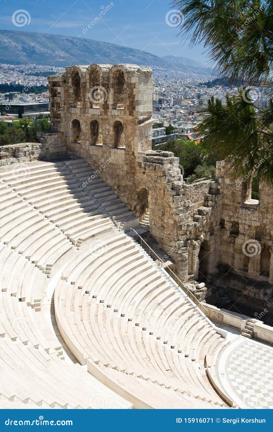Atticus Antique Acropol D'Odeon Gerodes D'amphiteatr Image stock ...