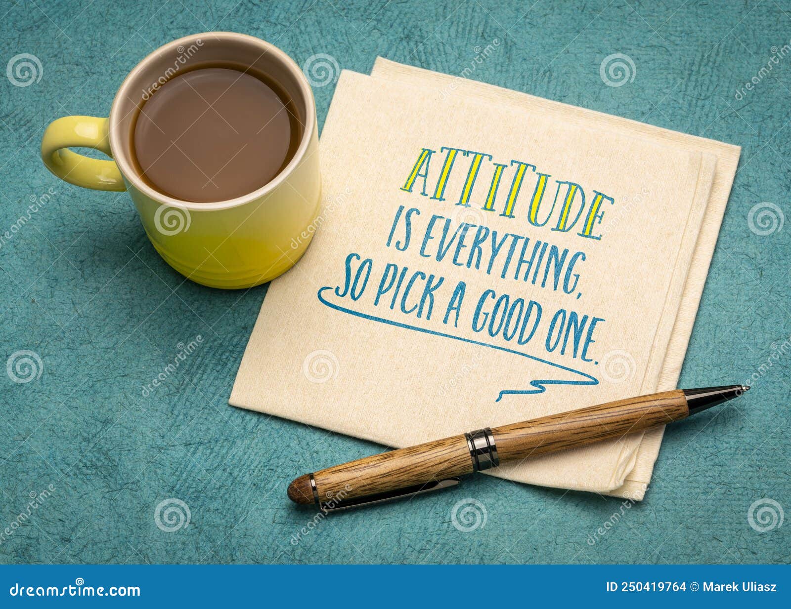 Attitude is Everything Inspirational Note Stock Photo - Image of ...