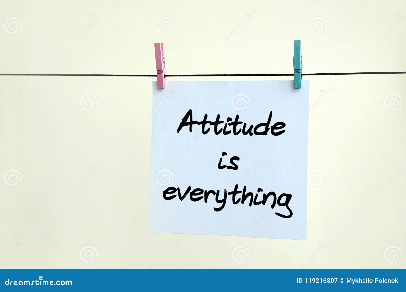Attitude is Everything. Note is Written on a White Sticker that Stock ... Attitude is Everything. Note is Written on a White Sticker that Stock ...