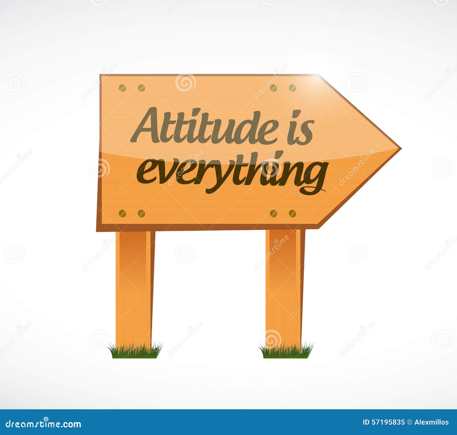Attitude is Everything Wood Board Sign Concept Stock Illustration ...