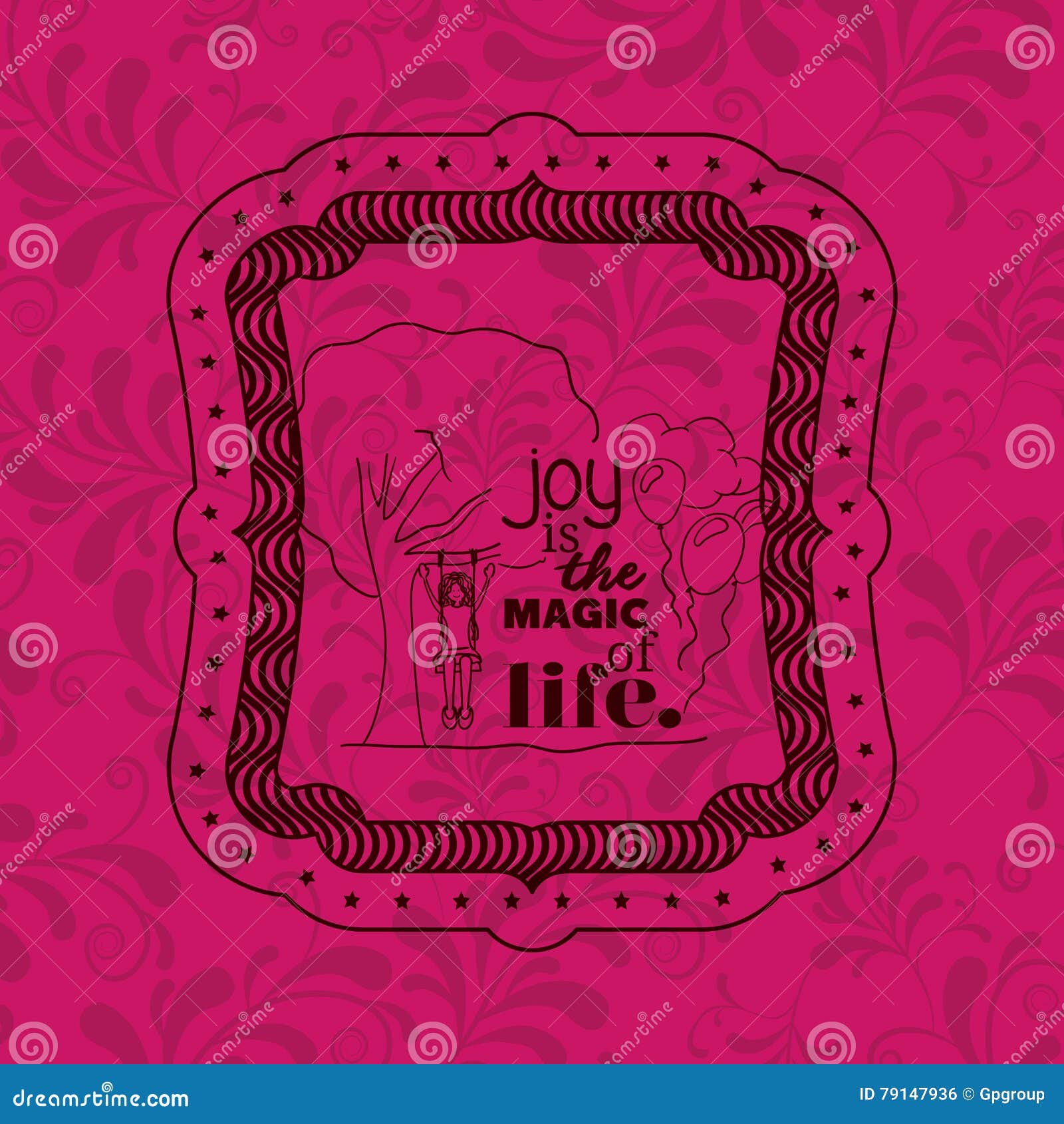 Attitude Phrase Inside Frame Design Stock Vector - Illustration of ...
