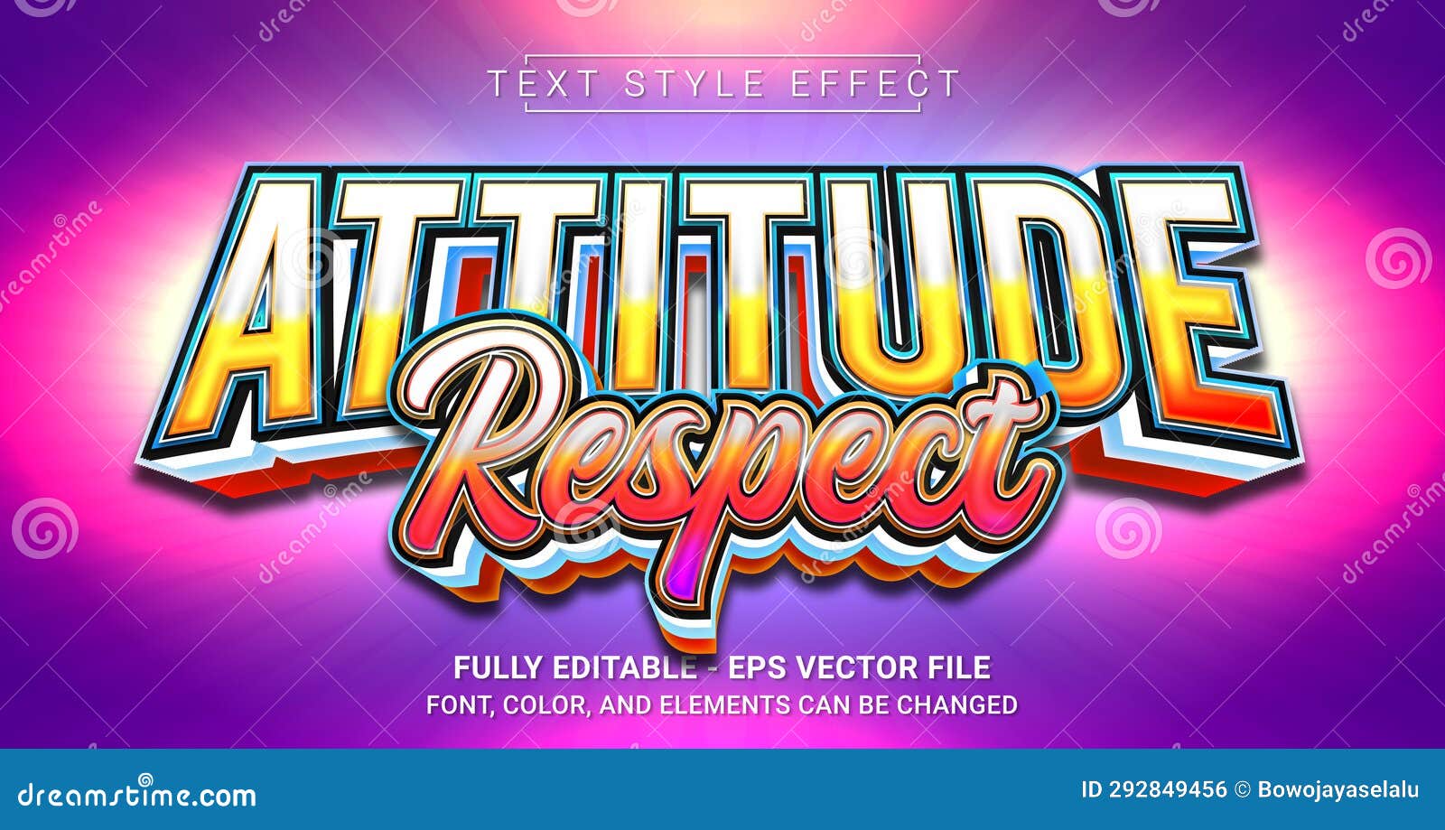 Attitude Respect Text Style Effect. Editable Graphic Text Template ...
