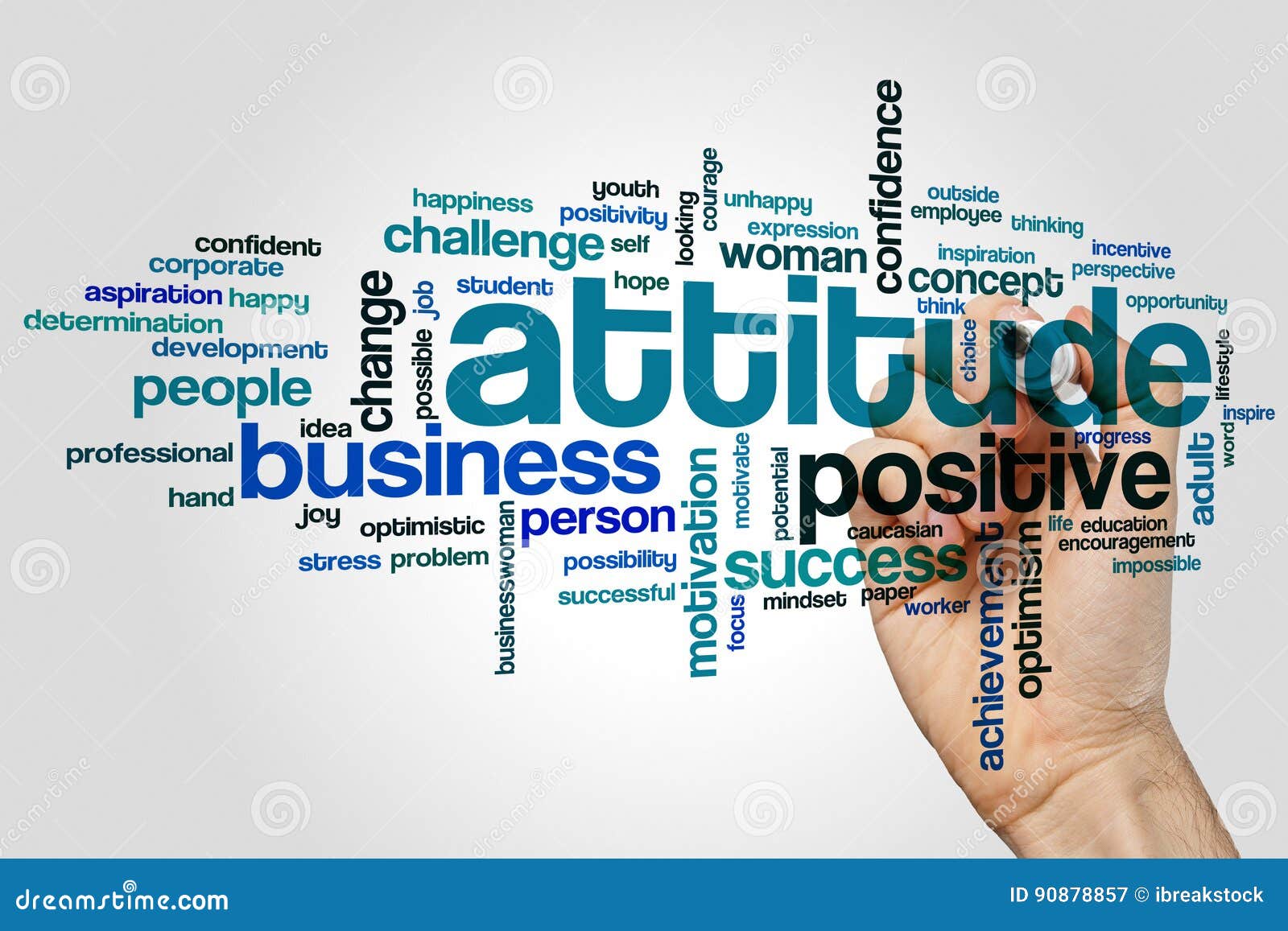 Attitude Word Cloud Concept on Grey Background Stock Image - Image of ...