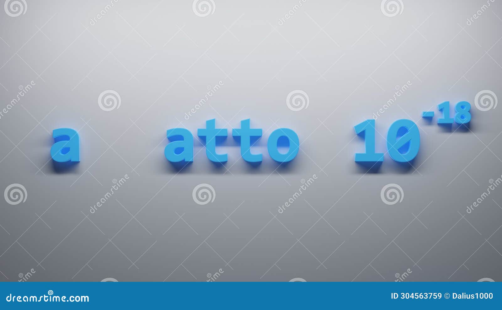 A Atto 10 -18 Metric Prefixes Numbers - 3D Render Illustration - White ...