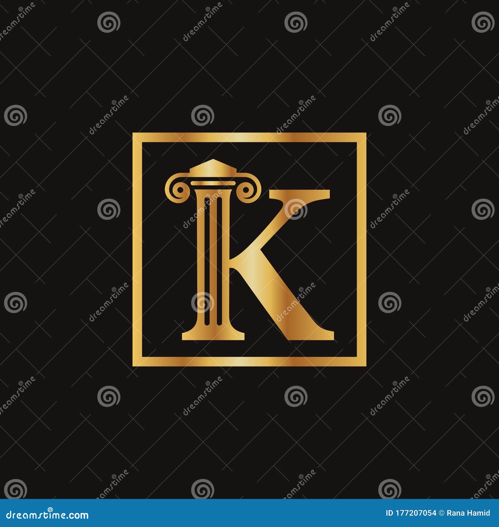 Attorney & Law Letter K Logo with Creative Modern Rectangular Vector ...