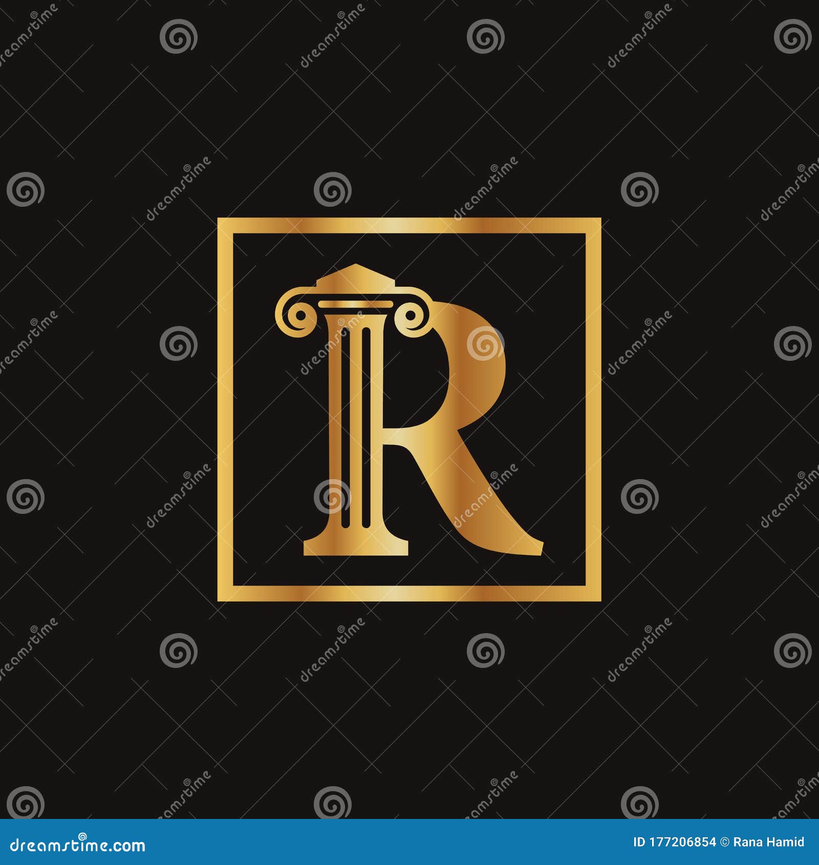 Attorney & Law Letter R Logo with Creative Modern Rectangular Vector ...