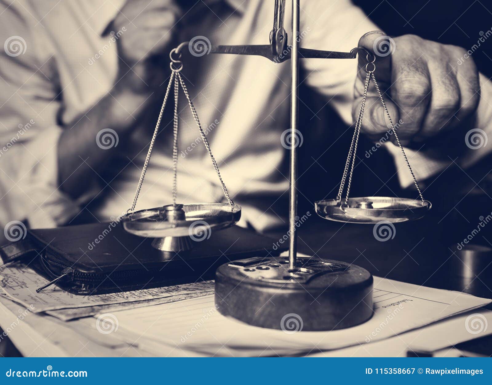 Attorney with Scale on the Table Stock Image - Image of scale ...