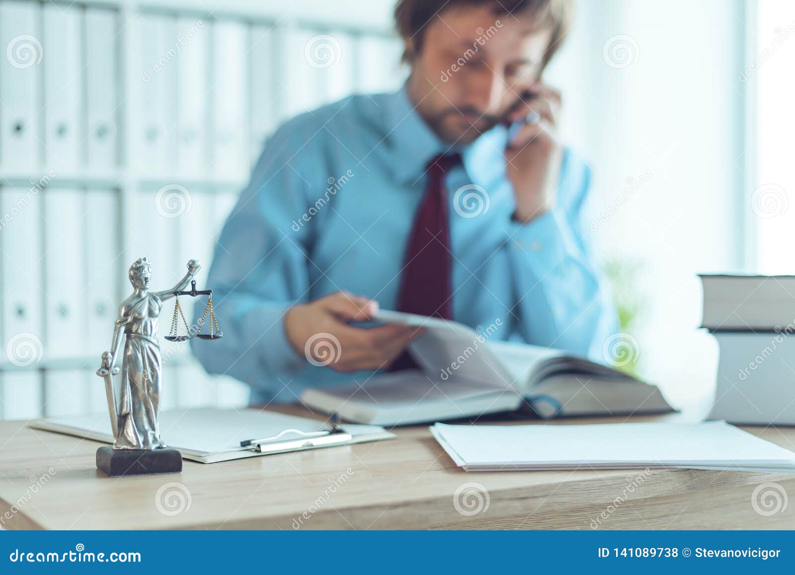Attorney Talking on Mobile Device Stock Photo - Image of office, firm ...