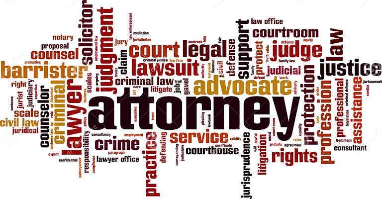 Attorney word cloud stock vector. Illustration of barrister - 167185004