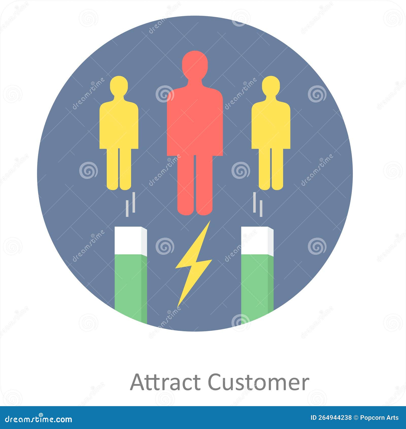 Attract Customer stock vector. Illustration of icon - 264944238