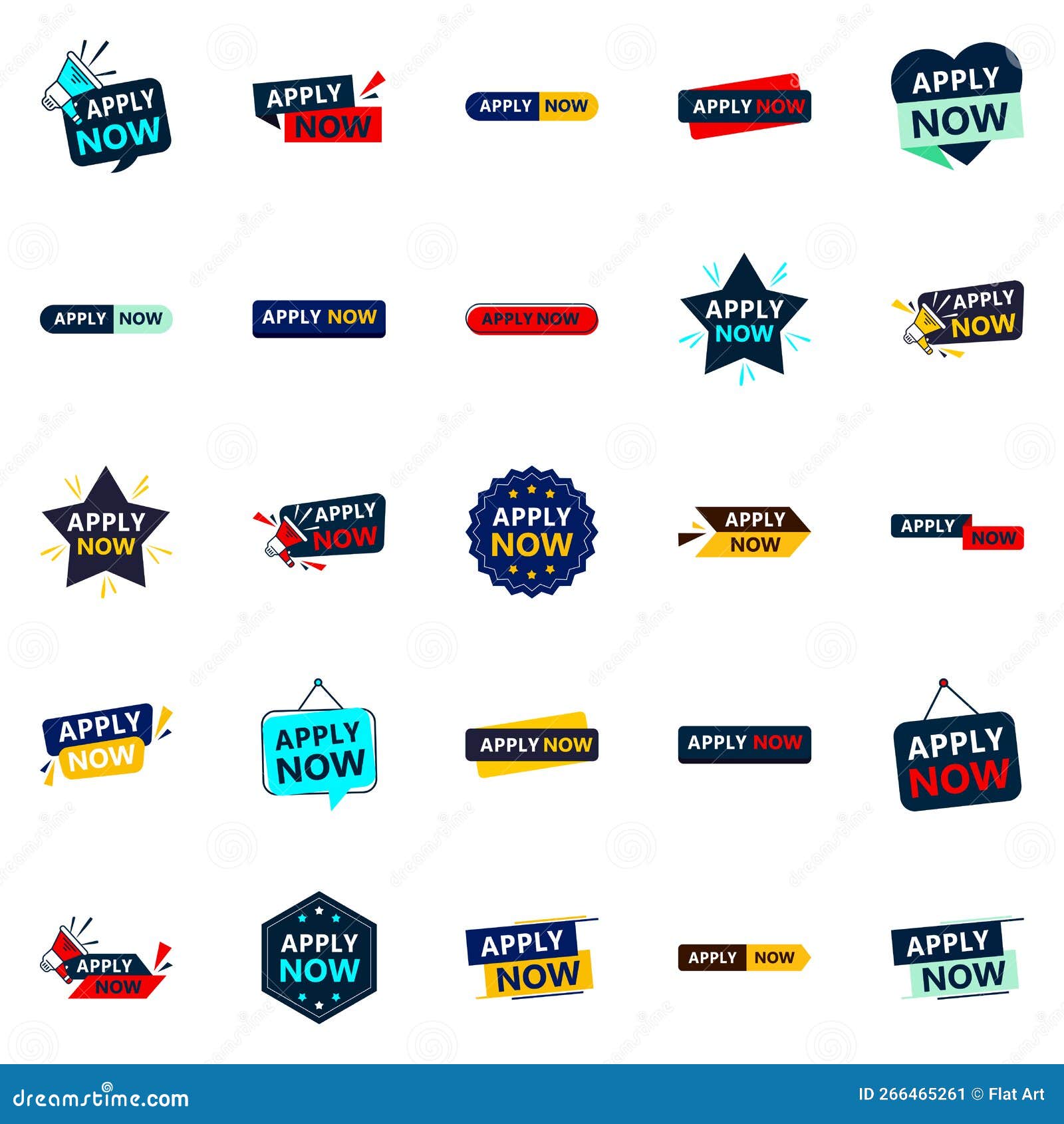 Attract More Applications with Our Pack of 25 Apply Now Banners Stock ...