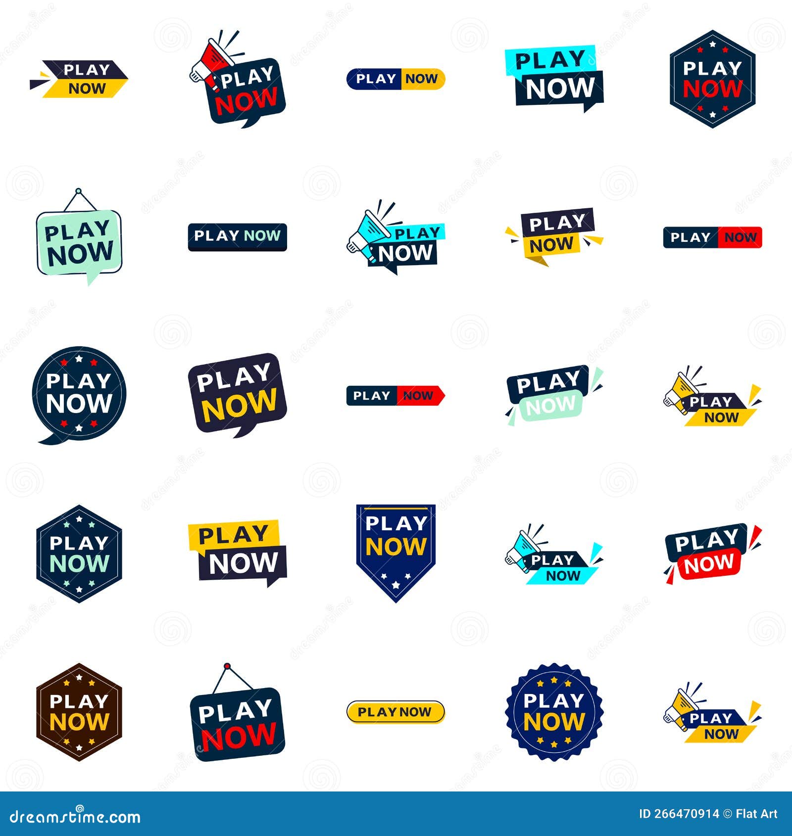 Attract More Customers with Our Pack of 25 Play Now Banners Stock ...