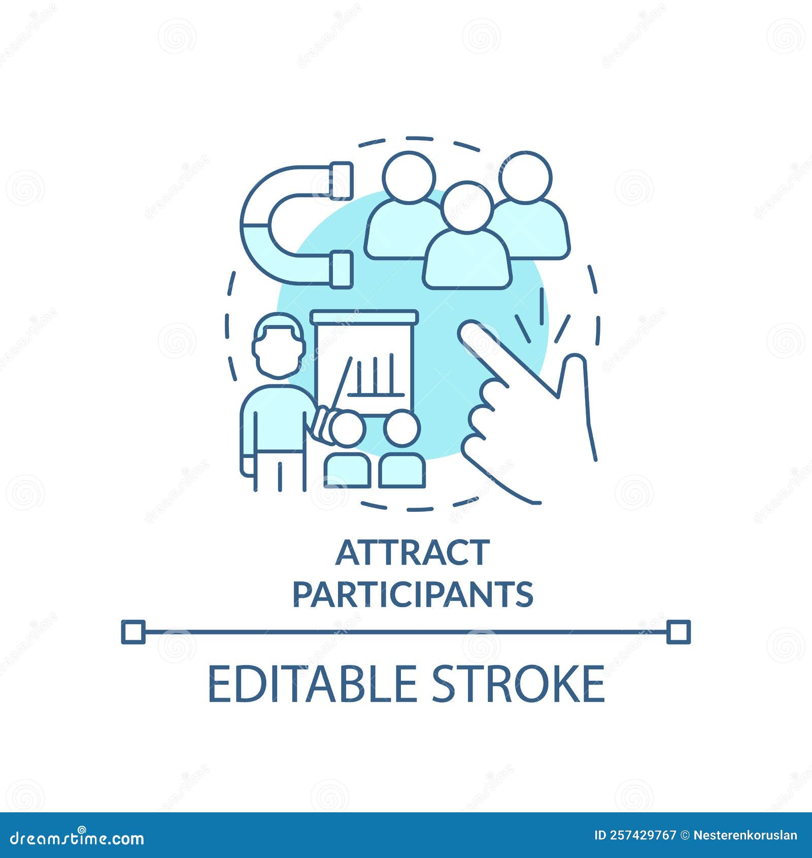 Attract Participants Turquoise Concept Icon Stock Vector - Illustration ...