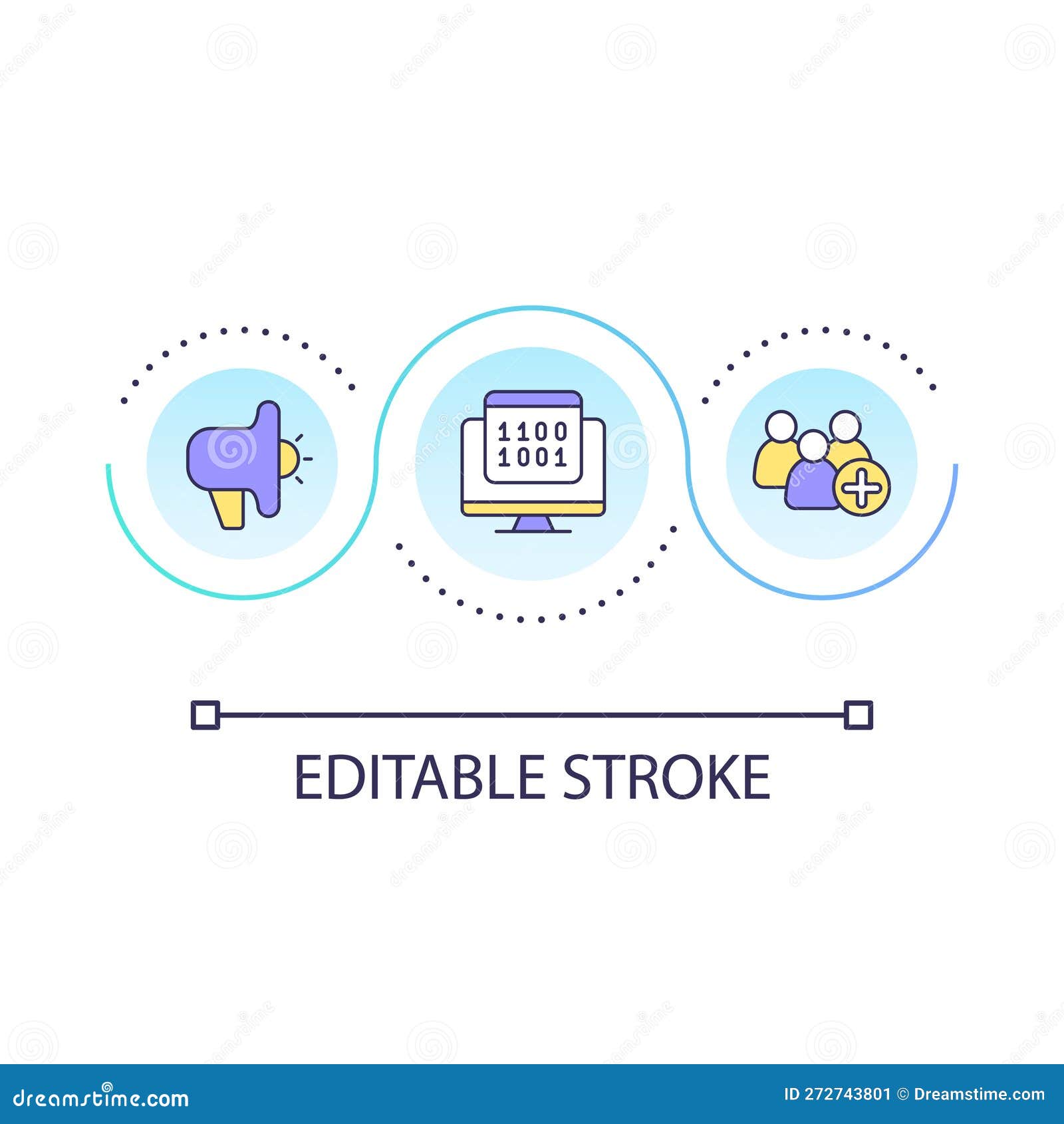 Attracting Audience with Digital Technologies Loop Concept Icon Stock ...