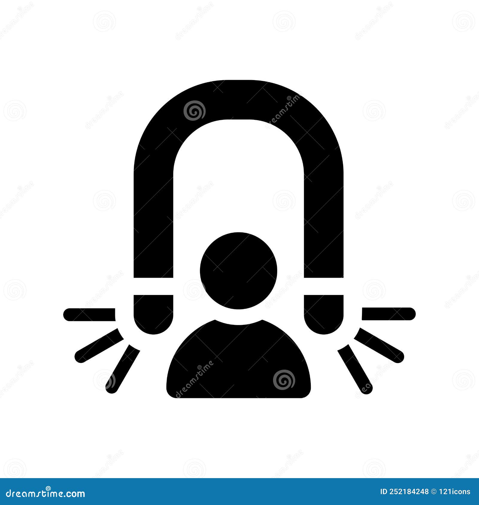 Attracting Customer Icon. Black Vector Graphics Stock Illustration ...