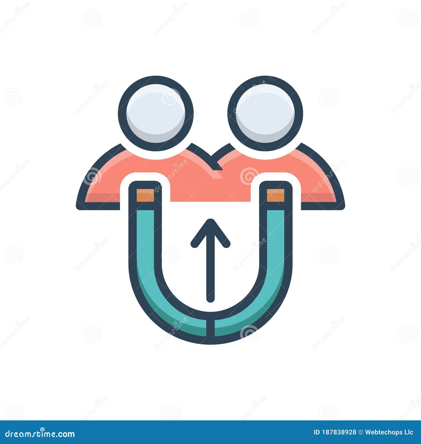 Color Illustration Icon for Attracting, Customer and Target Stock ...