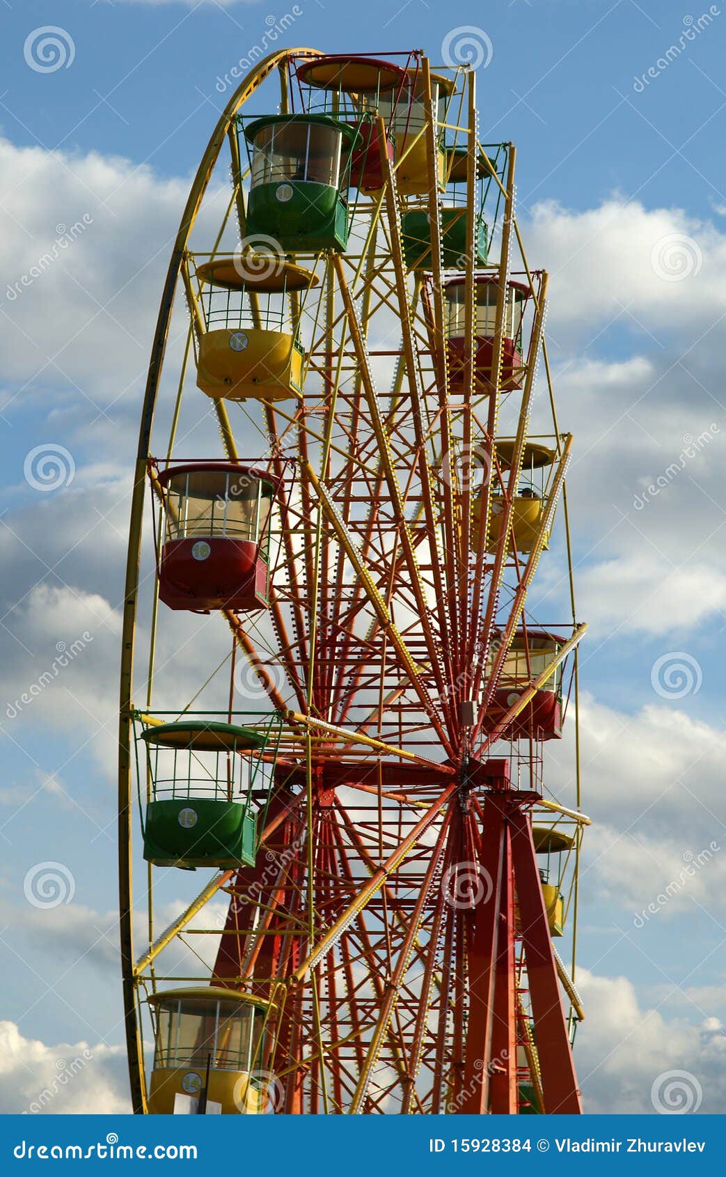 Attraction (Carousel) Ferris Wheel Stock Photo - Image of family, cabin ...