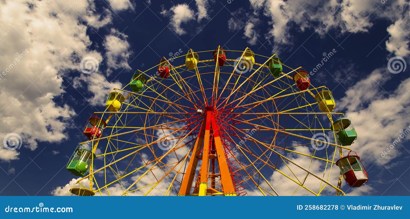 Attraction Carousel Ferris Wheel Against the Romantic Evening Sky Stock ...