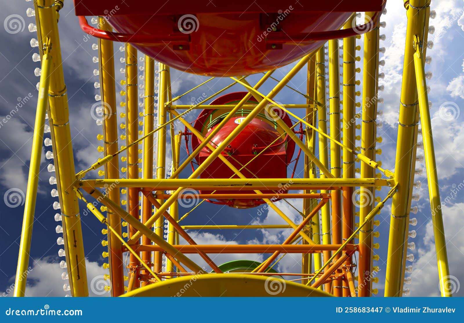 Attraction Carousel Ferris Wheel Stock Image - Image of high, carousel ...