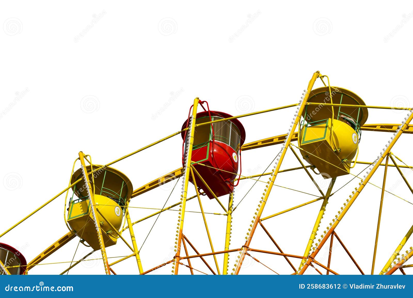 Attraction Carousel Ferris Wheel Isolated on a White Background Stock ...