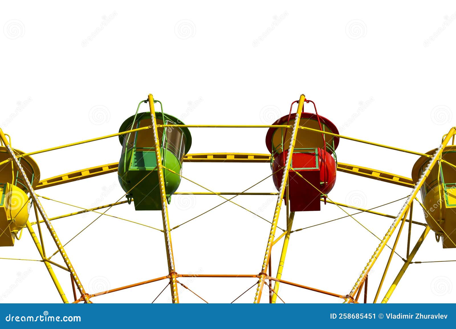 Attraction Carousel Ferris Wheel Isolated on a White Background Stock ...