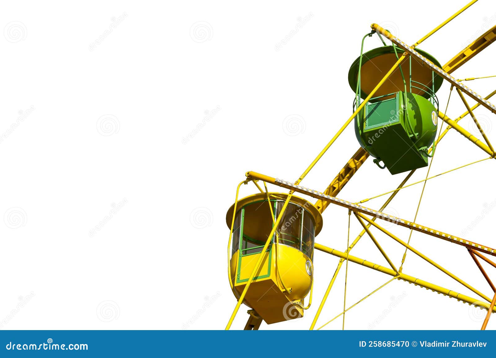 Attraction Carousel Ferris Wheel Isolated on a White Background Stock ...
