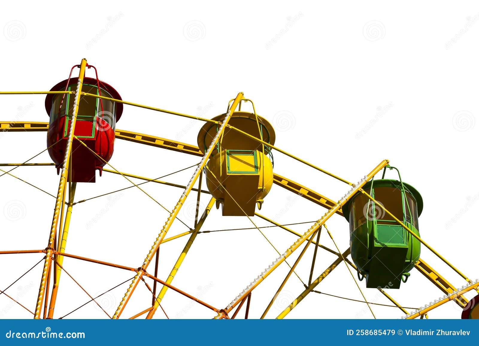 Attraction Carousel Ferris Wheel Isolated on a White Background Stock ...