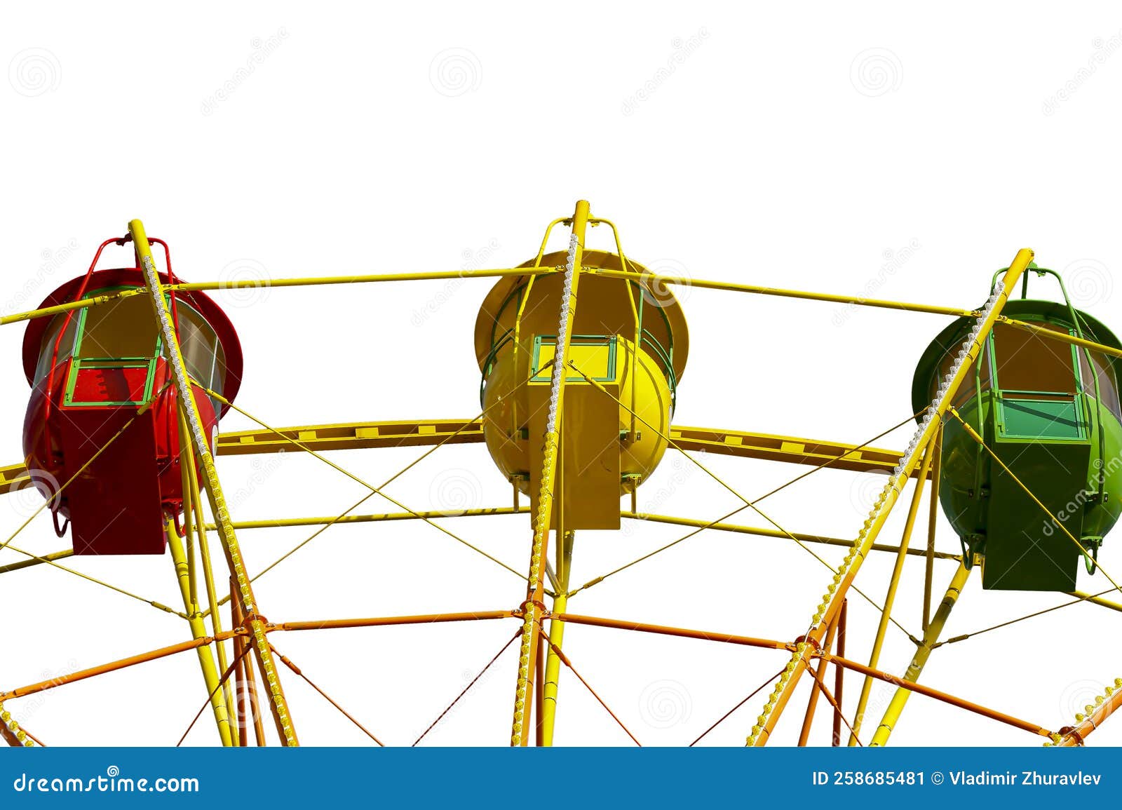 Attraction Carousel Ferris Wheel Isolated on a White Background Stock ...