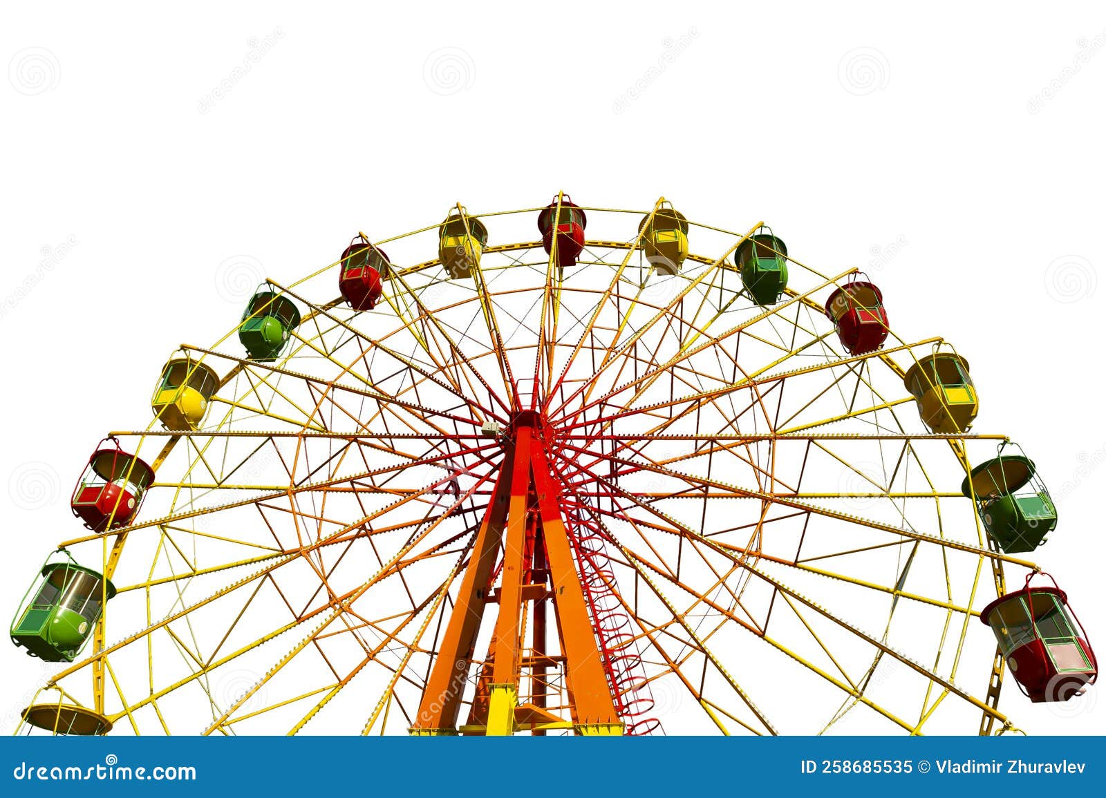 Attraction Carousel Ferris Wheel Isolated on a White Background Stock ...