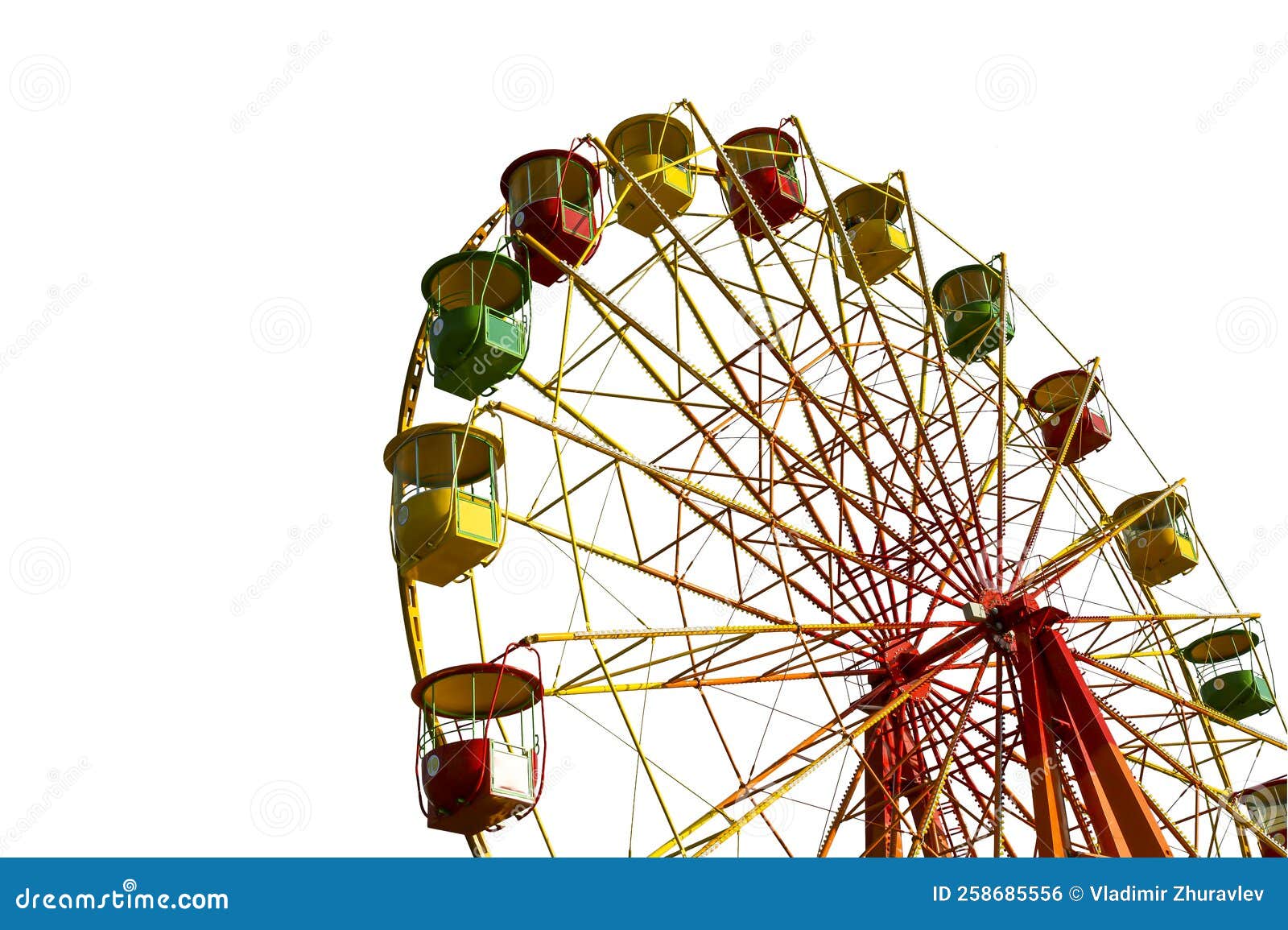 Attraction Carousel Ferris Wheel Isolated on a White Background Stock ...