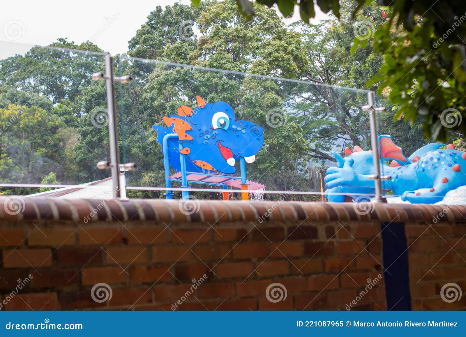 Attraction of a Dinosaur in a Pool Stock Image - Image of prehistory ...