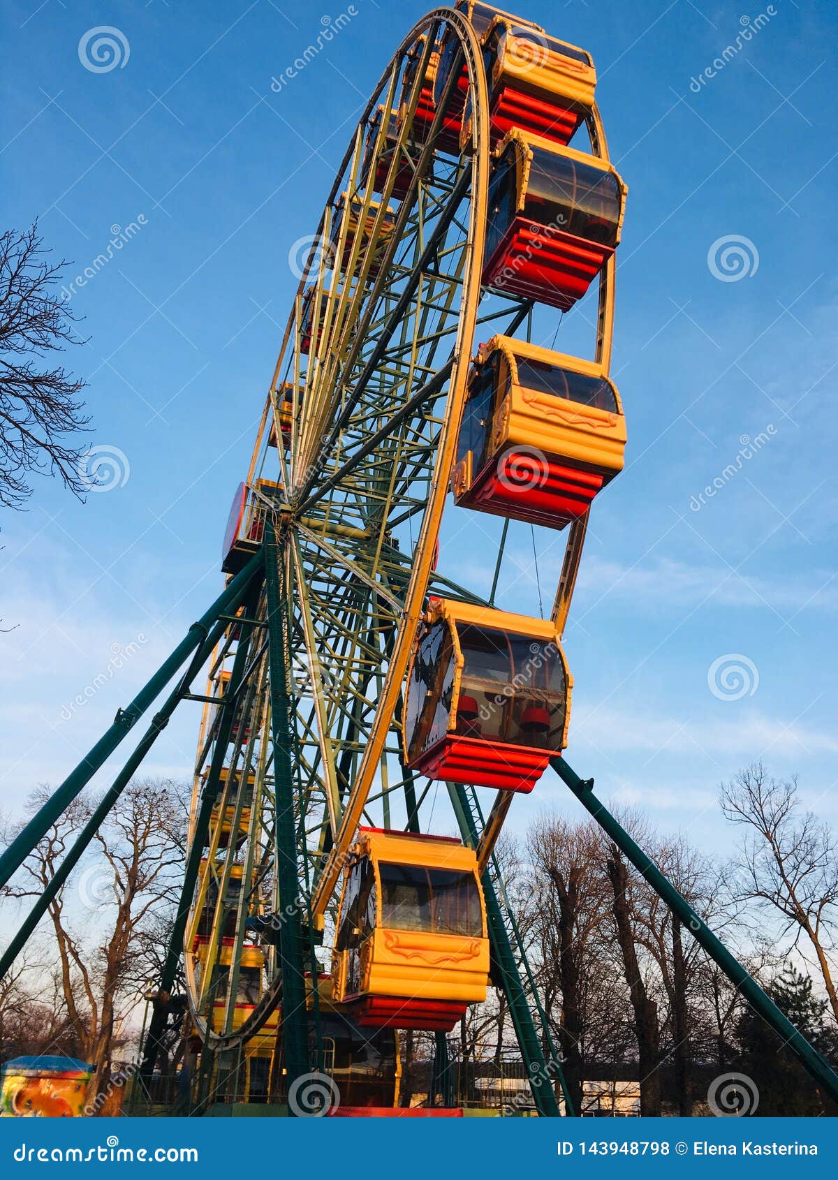 Attraction Ferris Wheel and Spring Sky Stock Photo - Image of park ...