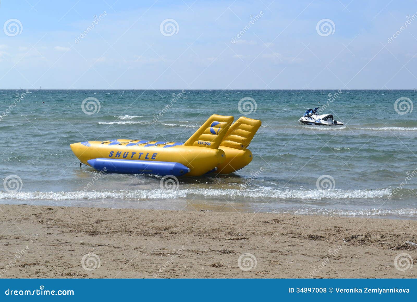 The Attraction and Hydrocycle Stand on the Sea Coast Stock Photo ...