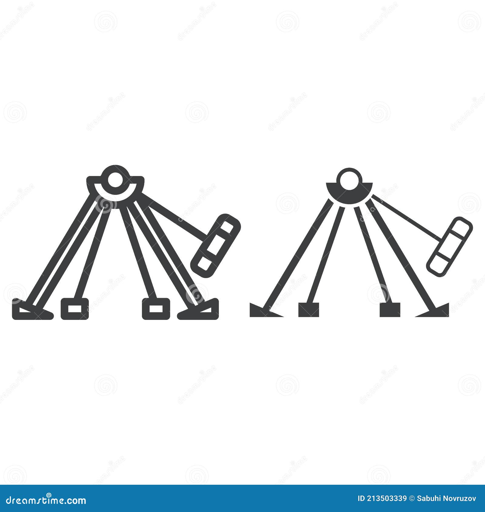 Attraction Pendulum Line and Solid Icon, the Rides Concept, Fairground ...