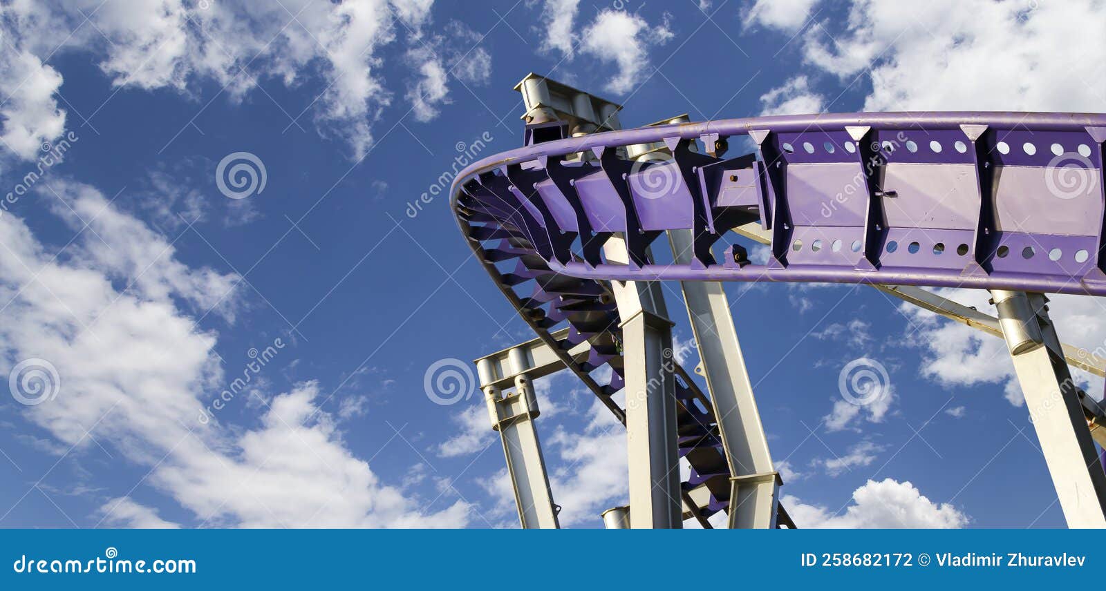 Attraction Roller-coaster Switchback on the Cloudy Sky Stock Photo ...