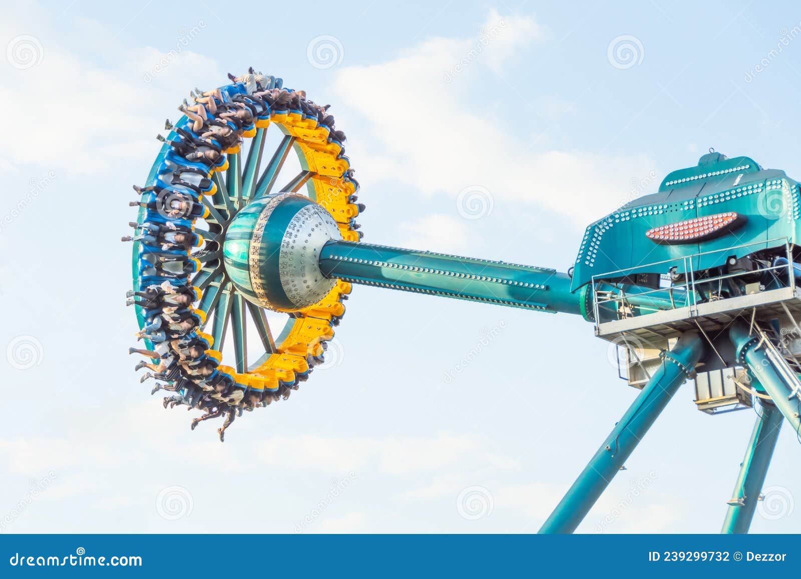 Attraction with a Rotating Seat, Swings Extremely To the Sides ...